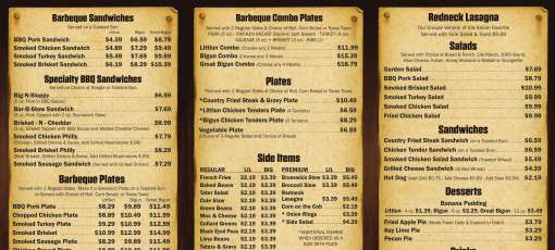 Menu for Bigun's Barbeque in Talking Rock, GA | Sirved