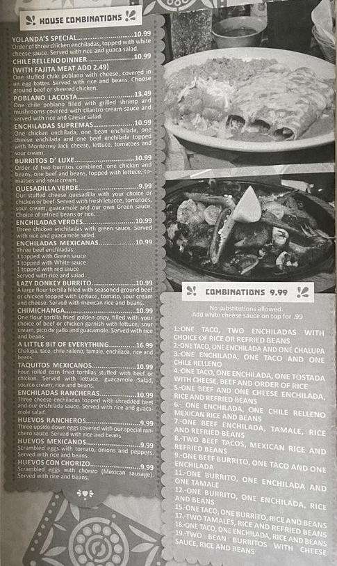 THE LAZY DONKEY MEXICAN RESTAURANT DOWNTOWN menu in Oklahoma City ...