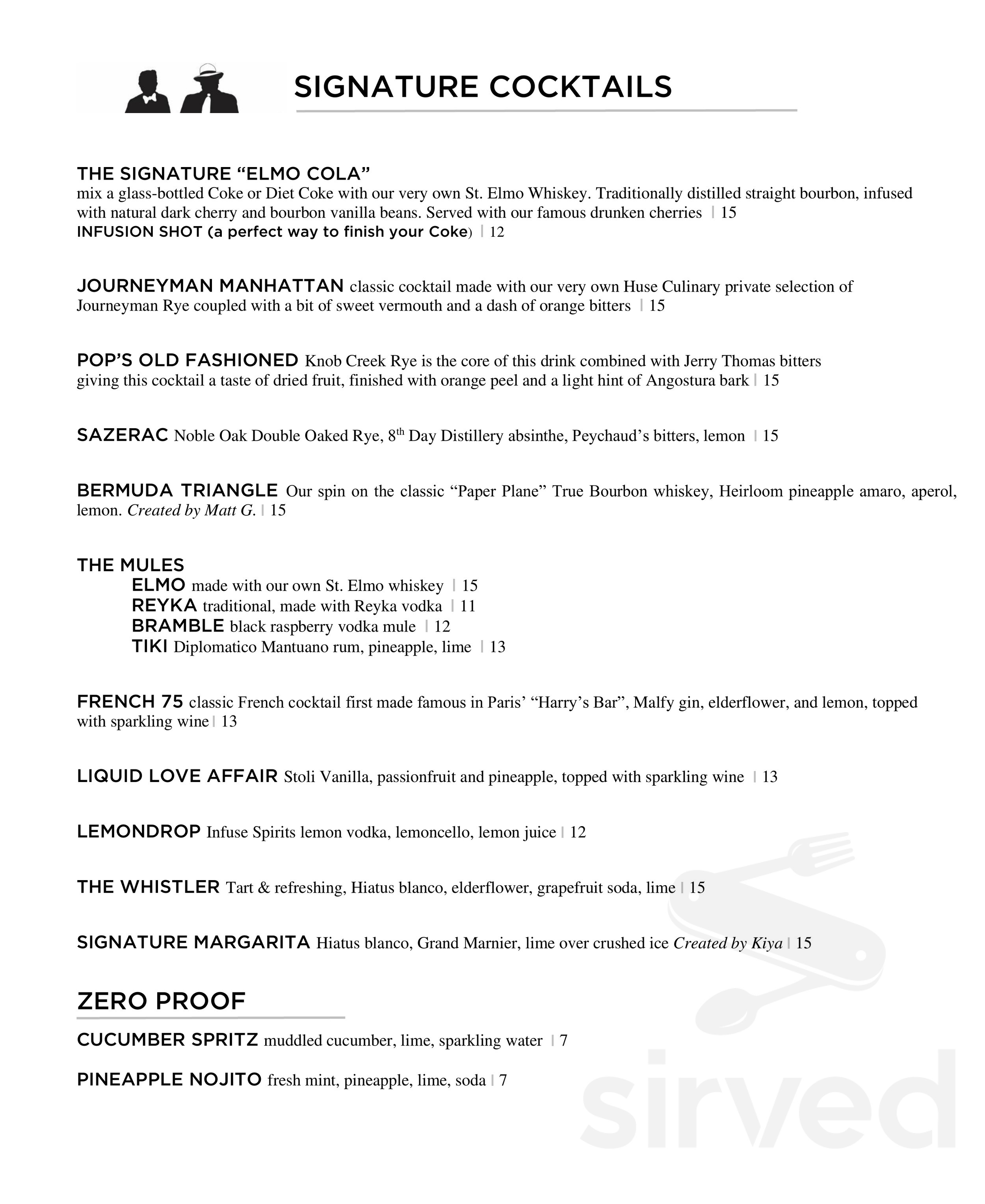 1933 Lounge menu in Indianapolis, Indiana, USA