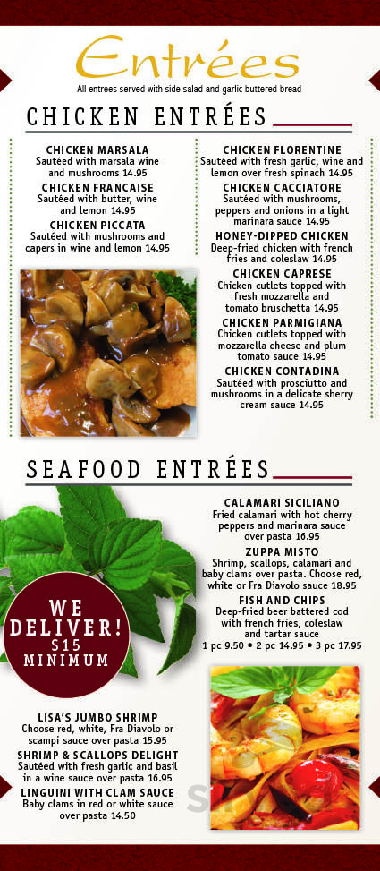 Lisa's Take Out Restaurant & Catering menus in Stratford, Connecticut ...