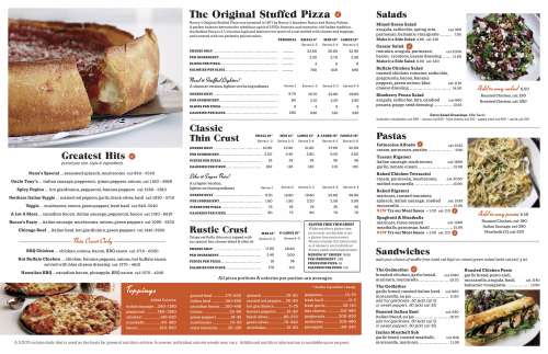 Nancy's Pizza menu in Crystal Lake, Illinois, USA