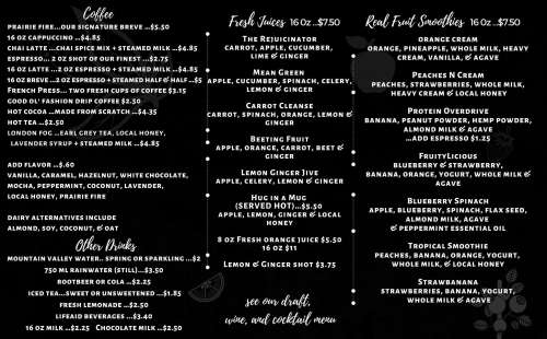 TallGrass Bar and Grill menu in Harrison, Arkansas, USA