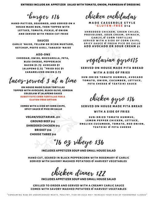 TallGrass Bar and Grill menu in Harrison, Arkansas, USA