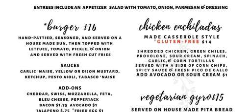 Menu for TallGrass Bar and Grill in Harrison, AK | Sirved