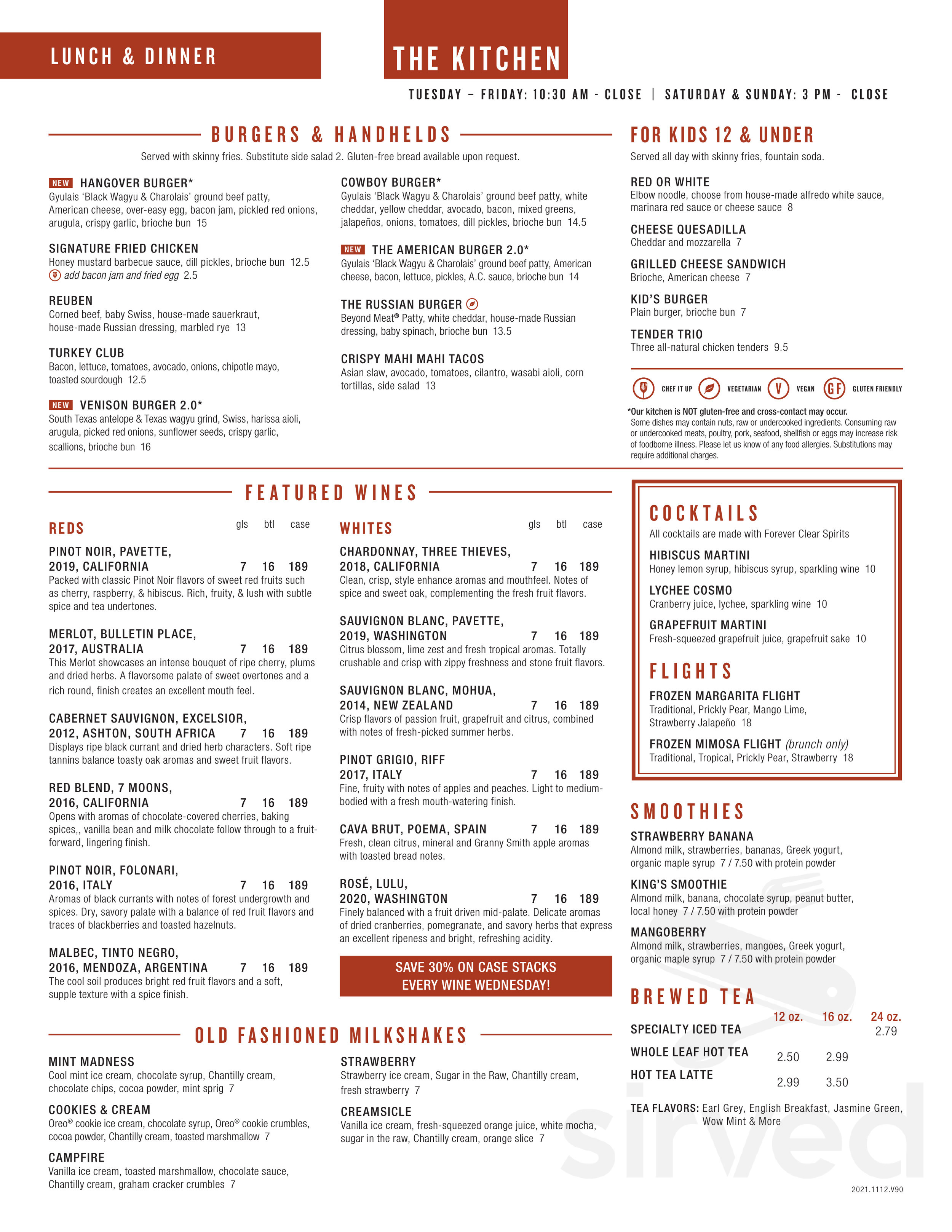 Menu - The Woodlands TX's The Kitchen | Sirved