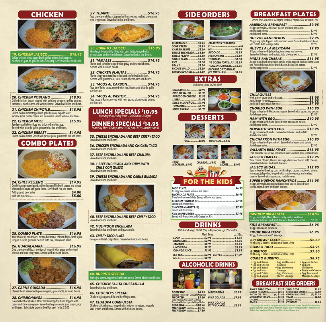 Jaliscos Taqueria Menu In Austin Texas Usa