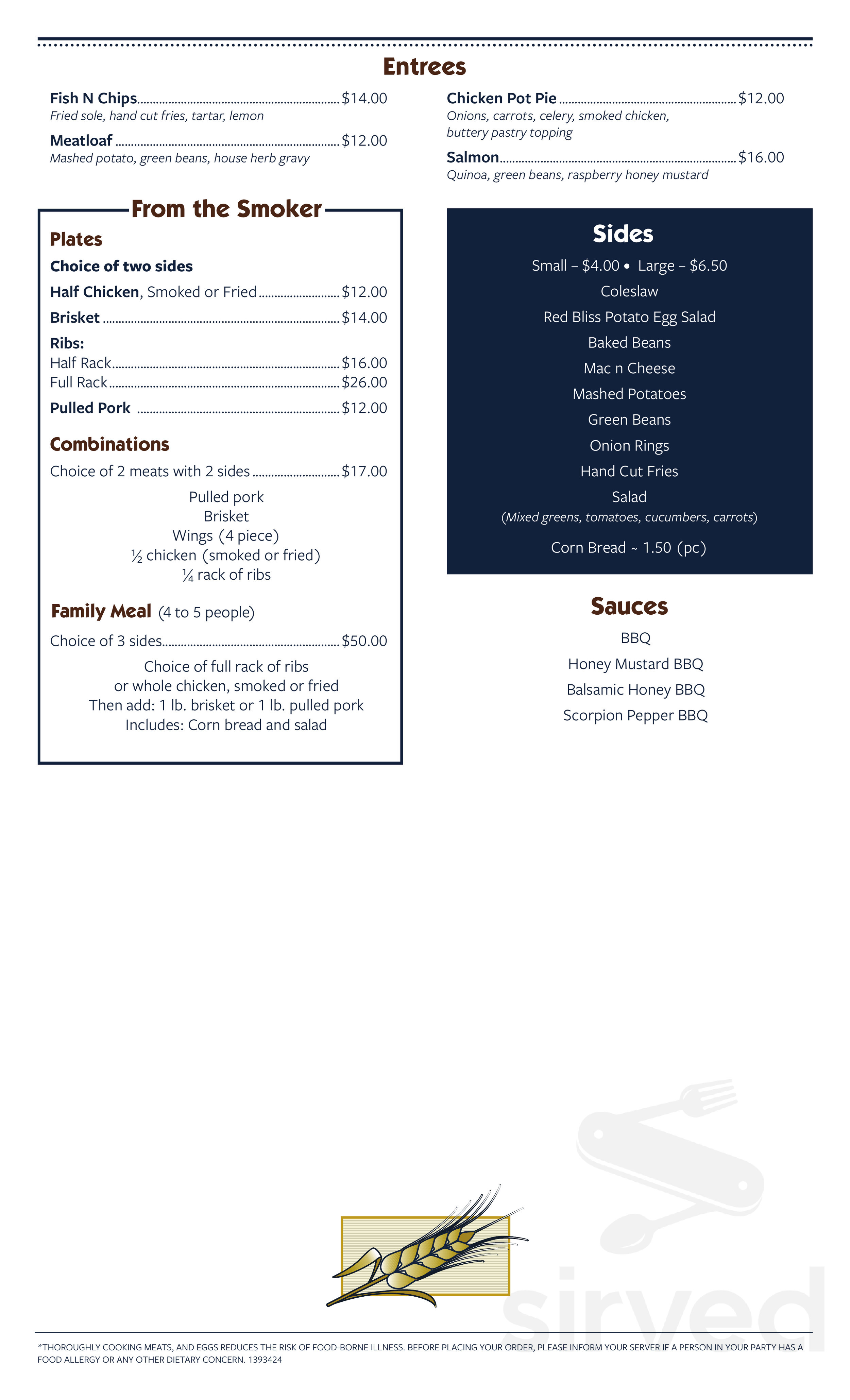 Farmers Kitchen menu in Granby, Connecticut, USA