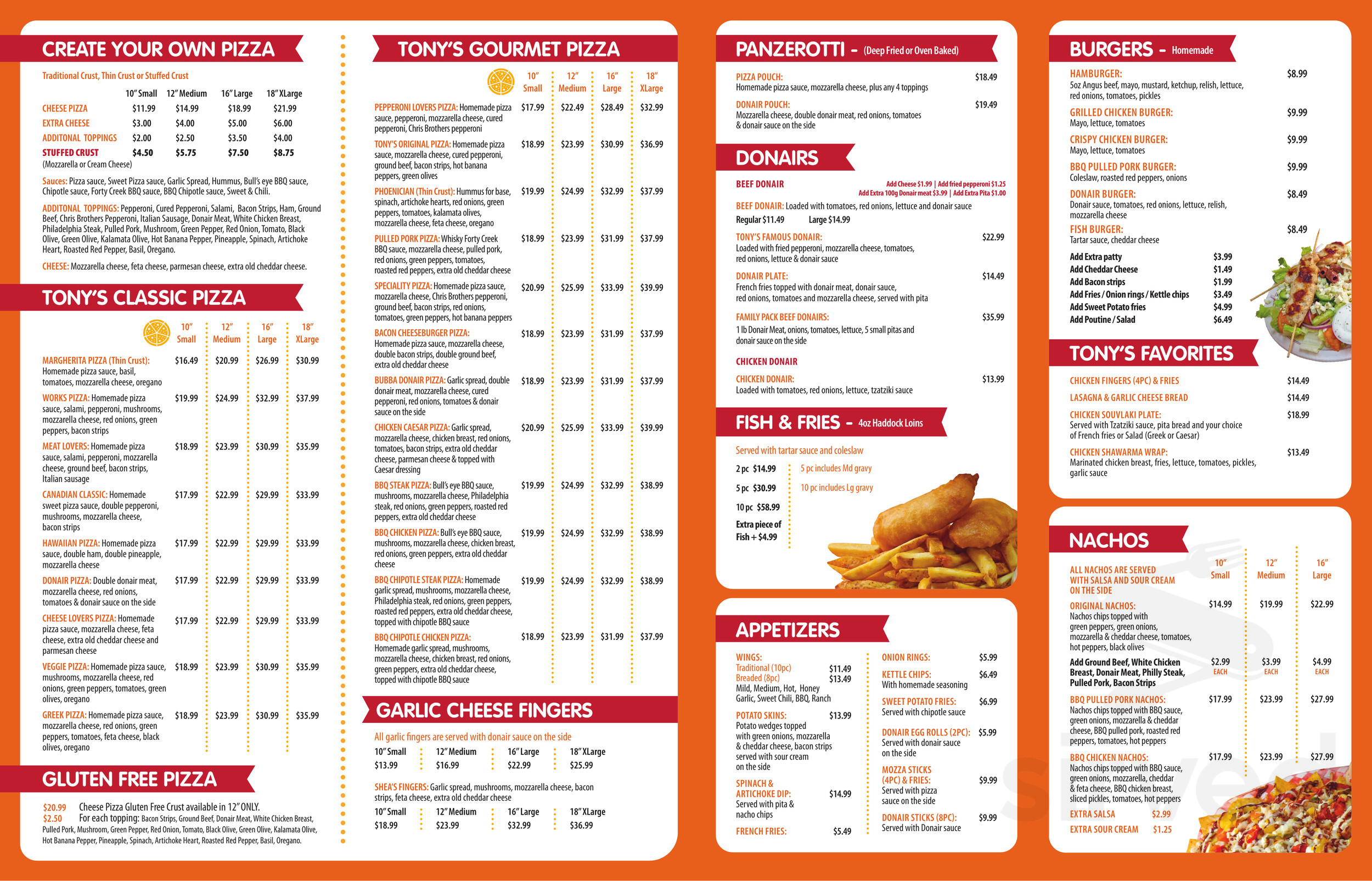 Tony Pepperoni Gourmet Pizza - Fredericton South Side menu in ...
