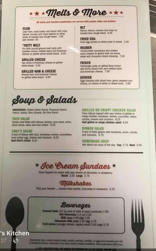 Biff's Kitchen menu in Thief River Falls, Minnesota, USA