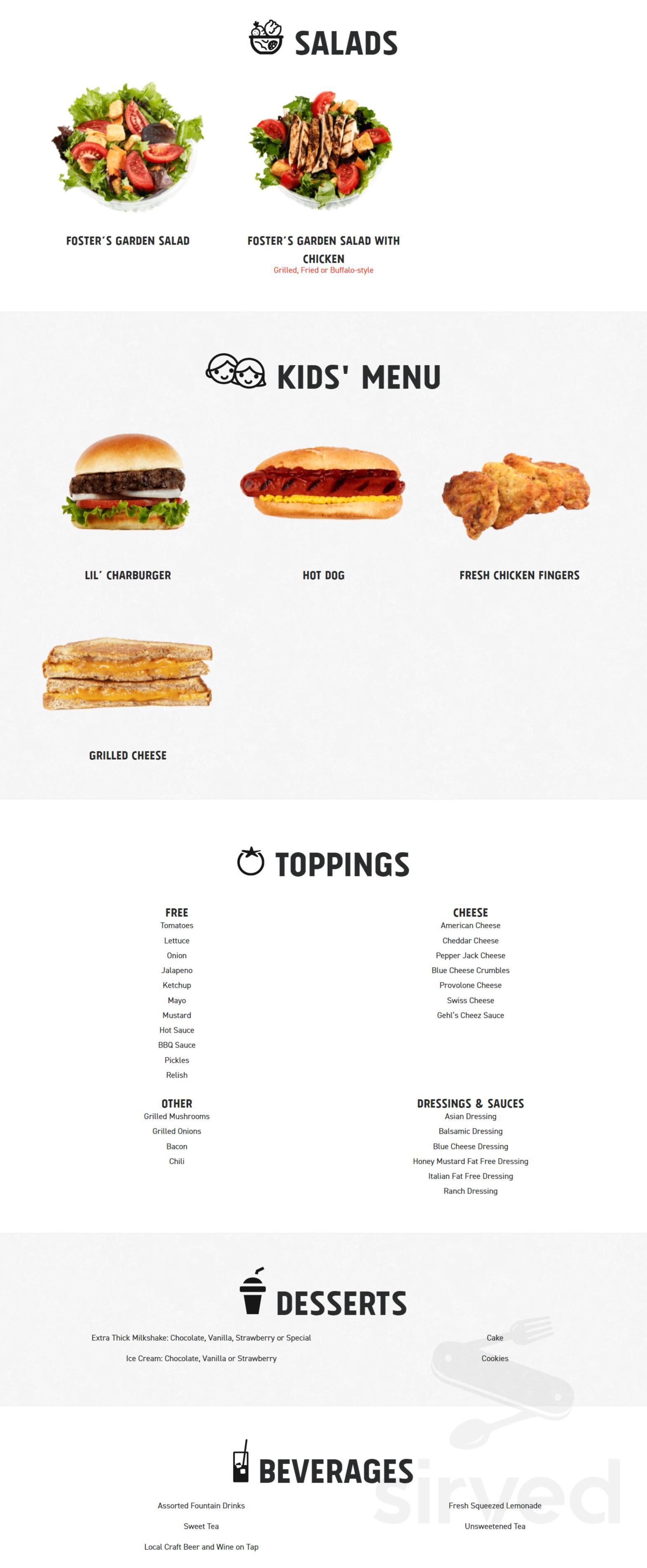 Foster's Grille menu in Bristow, Virginia, USA