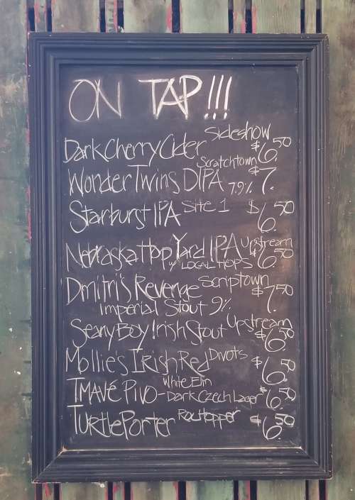 Too Far North menu in Fort Calhoun, Nebraska, USA