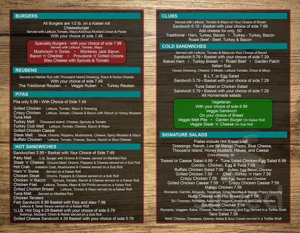 Connie's Cafe menu in DeLand, Florida, USA