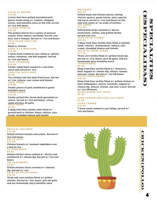 El Capataz menu in Marmet, West Virginia, USA