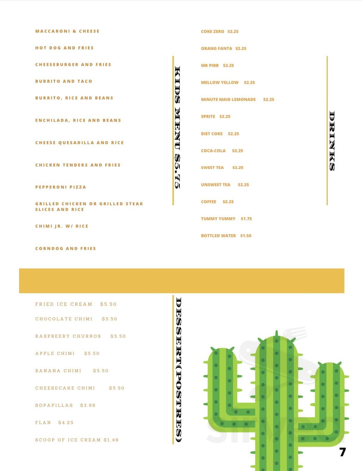 El Capataz menu in Marmet, West Virginia, USA