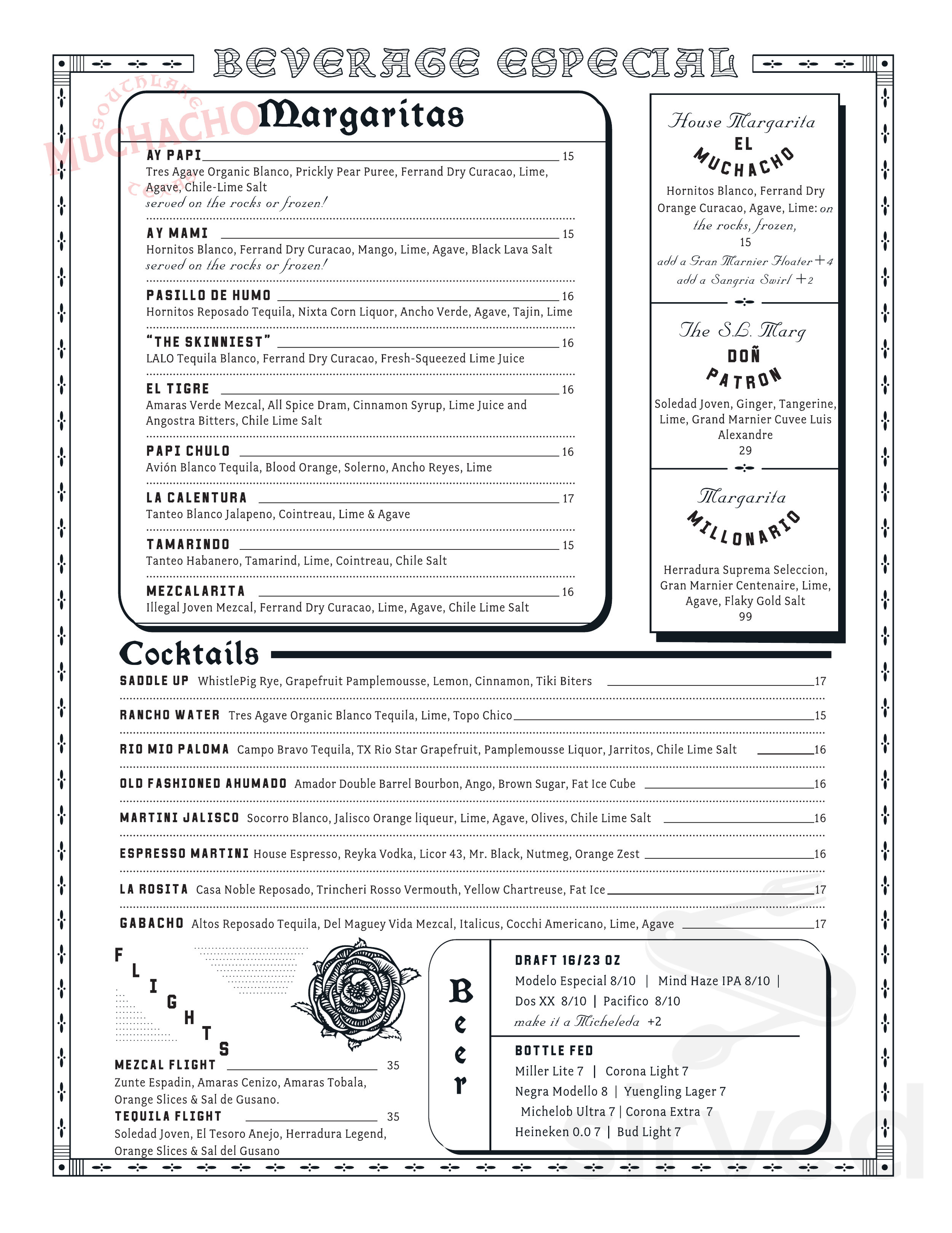 Muchacho - Southlake menu in Southlake, Texas, USA