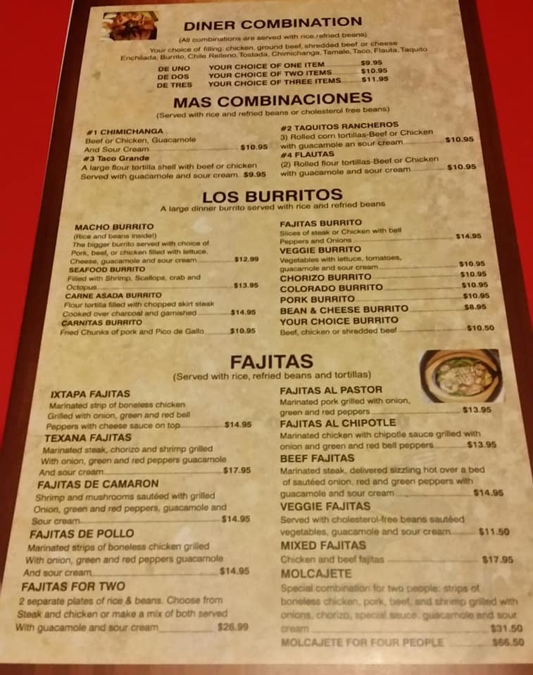 El Patron Mexican Grill menu in Pinetop-Lakeside, Arizona, USA