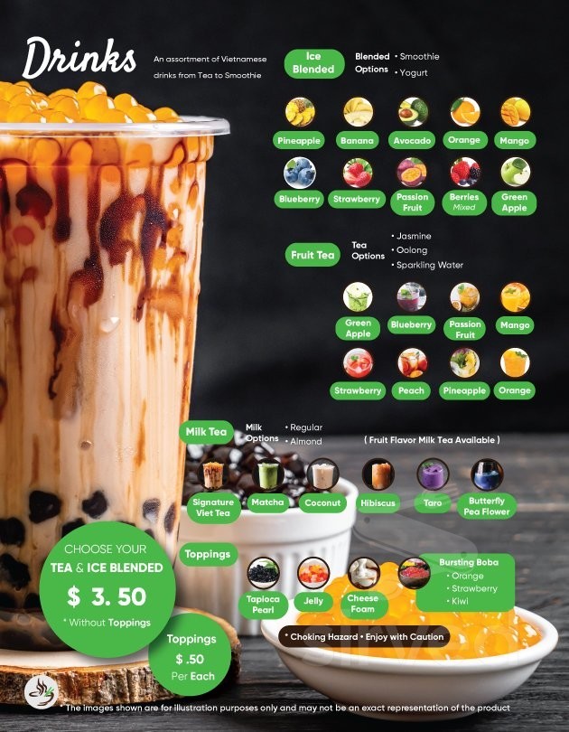 Viet's Pho menu in Troy, Alabama, USA