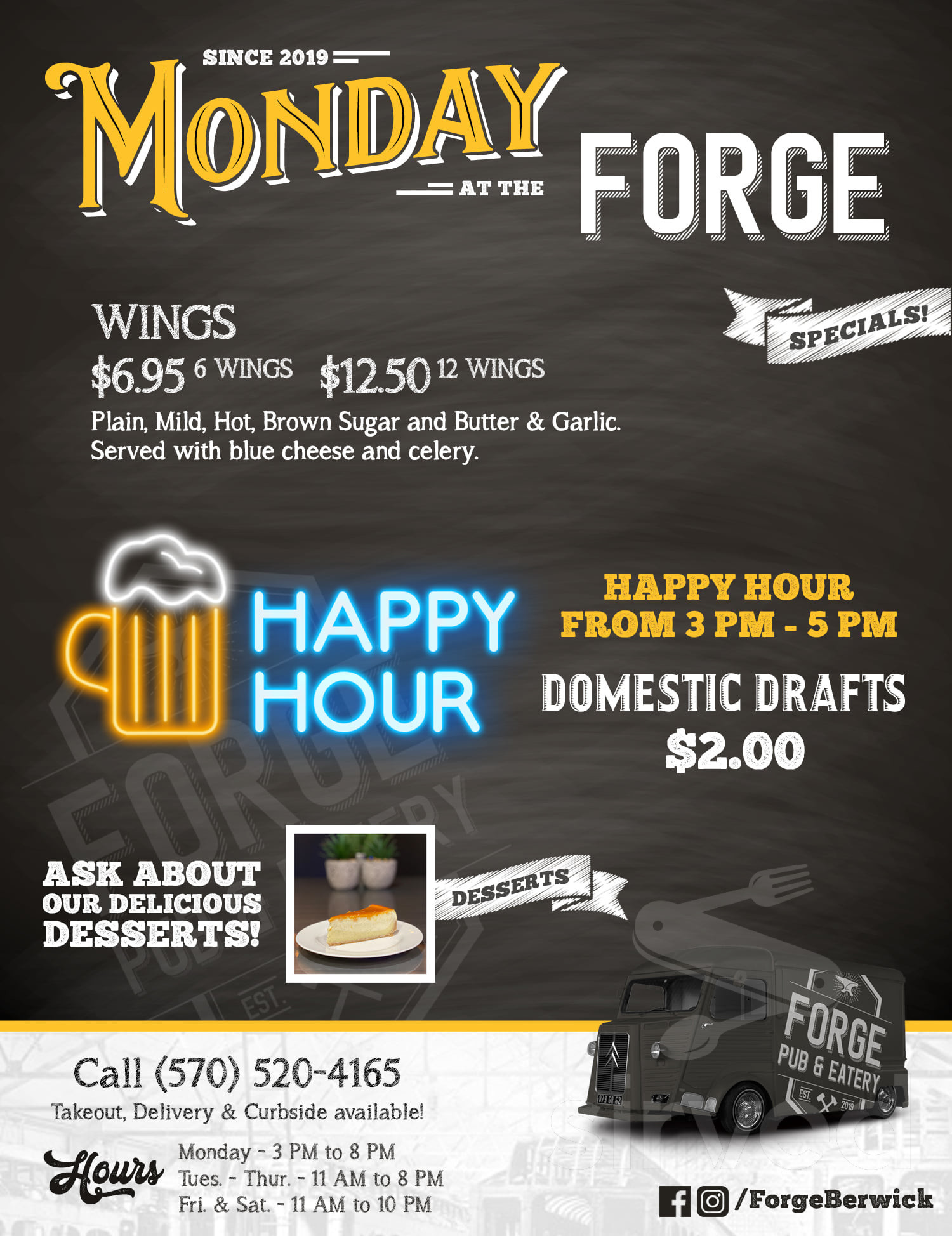 The Forge Pub and Eatery menu in Berwick, Pennsylvania, USA