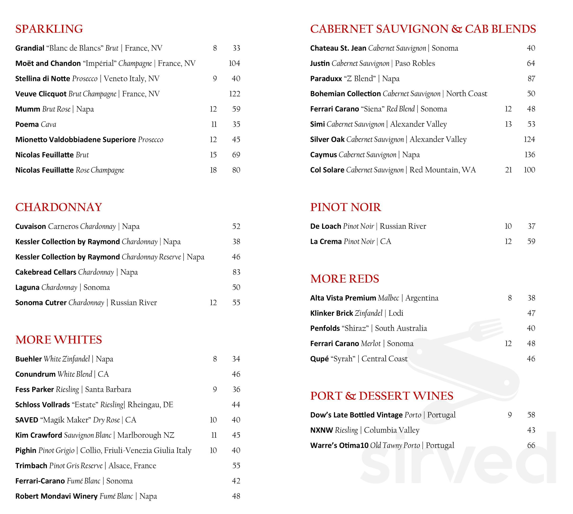 Lakeside Bar + Grill menu in Celebration, Florida, USA