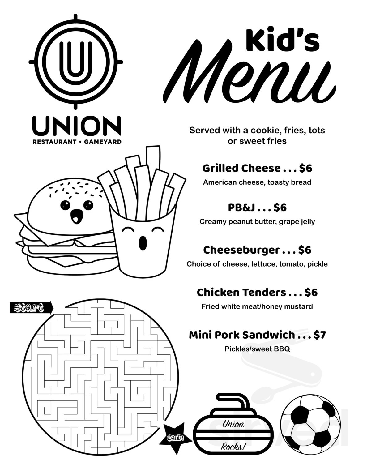 Union Restaurant & Gameyard menu in Jeffersonville, Indiana, USA