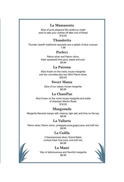 Casa del Tequila menu in Tulsa, Oklahoma, USA