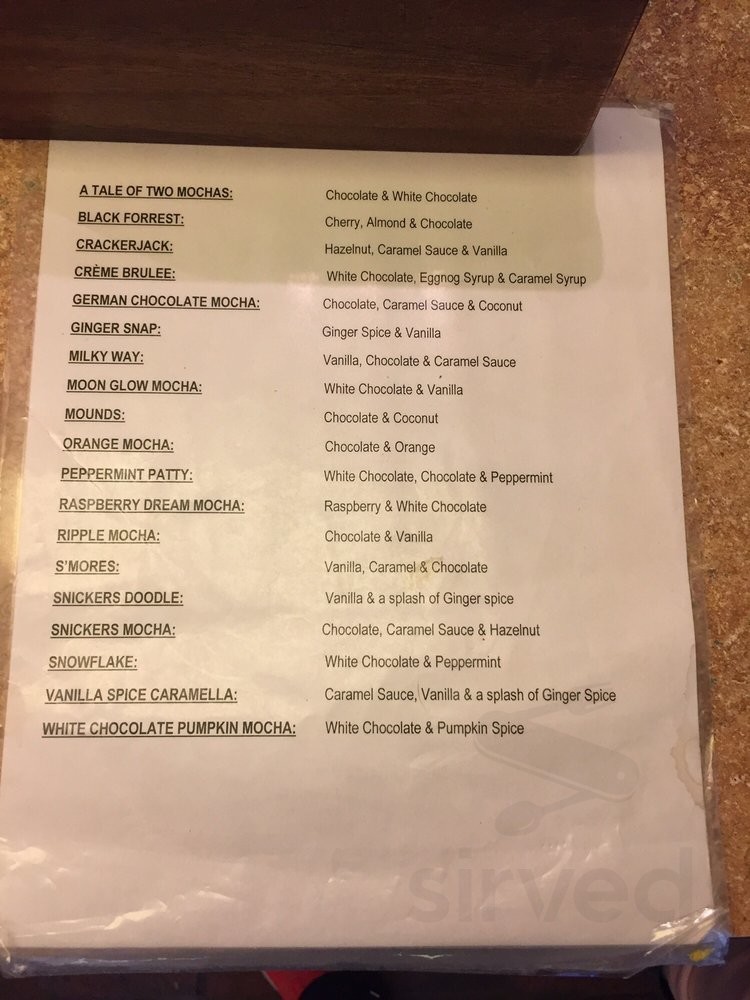 Cuppa Giddy Up menu in Middleburg, Virginia, USA