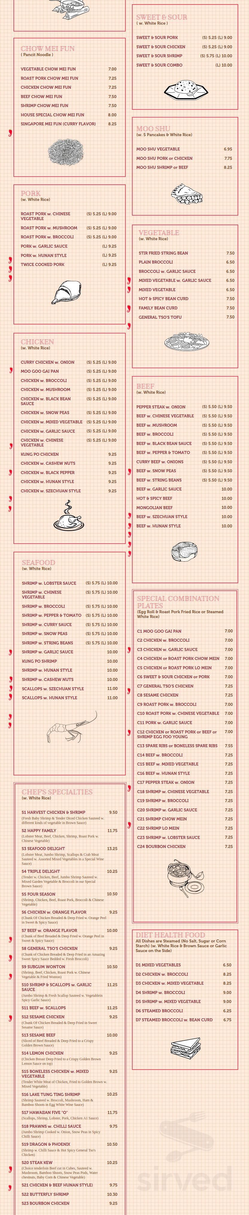Dragon Pan menus in Myrtle Beach, South Carolina, United States