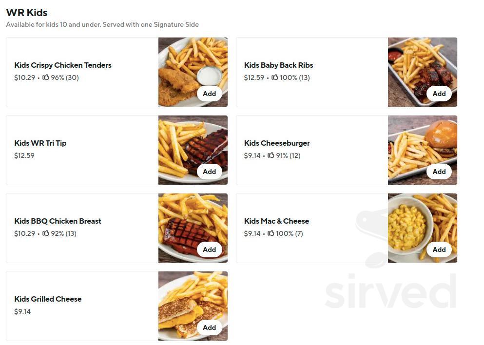 WR Kitchen & Bar (by Wood Ranch) menu in Laguna Niguel, California, USA