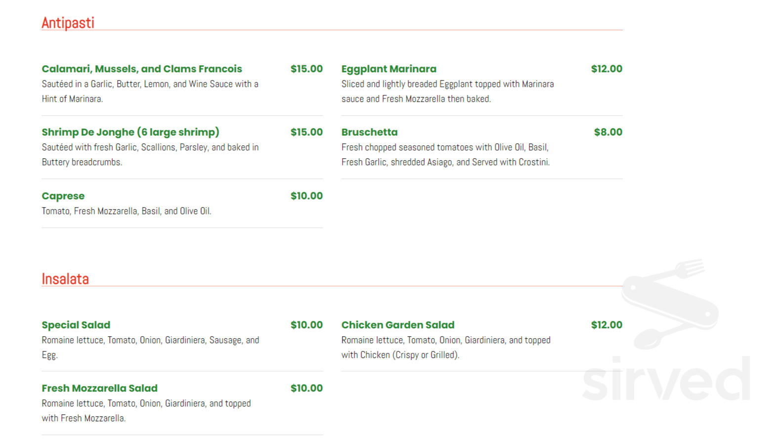 Deli Italia on North Main menu in Rockford, Illinois, USA