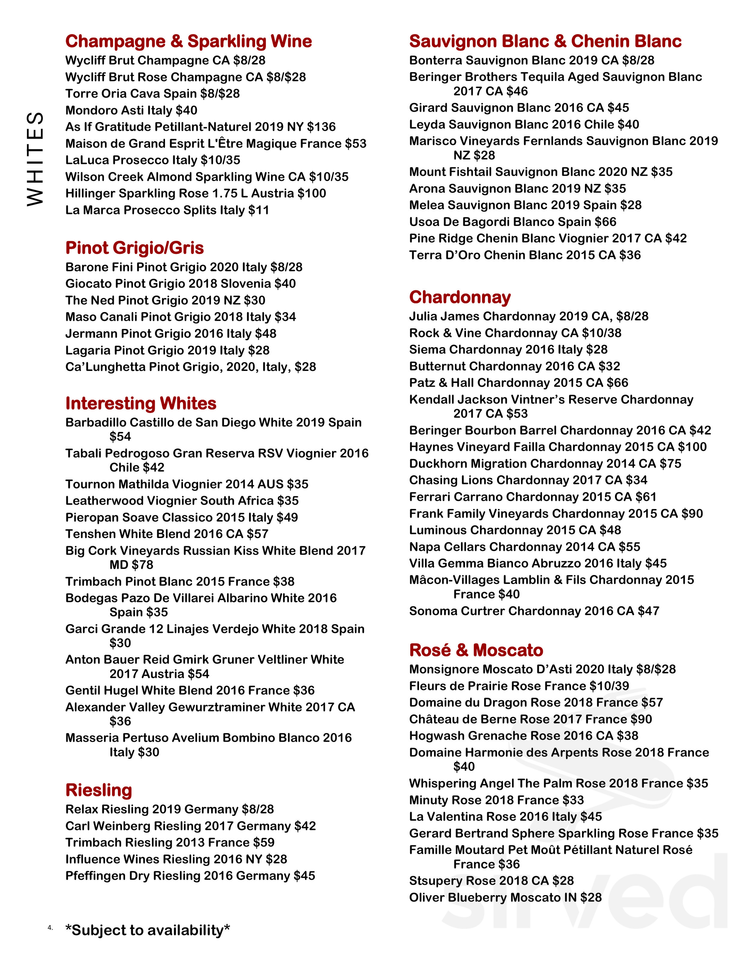Menu for 202 Social House in Roanoke, VA | Sirved