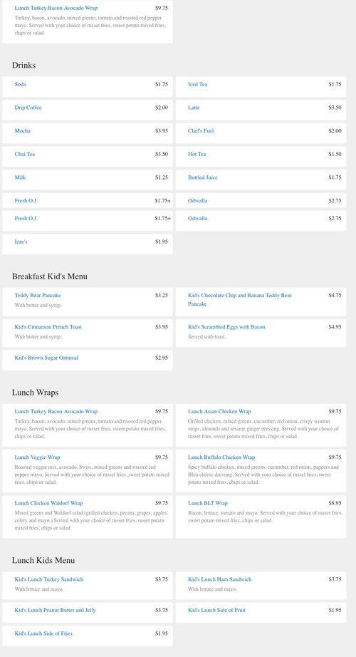 Off Campus Cafe menu in Lafayette, Colorado, USA