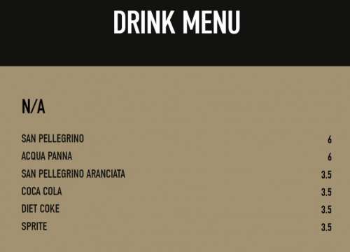 Boludo menu in Minneapolis, Minnesota, USA