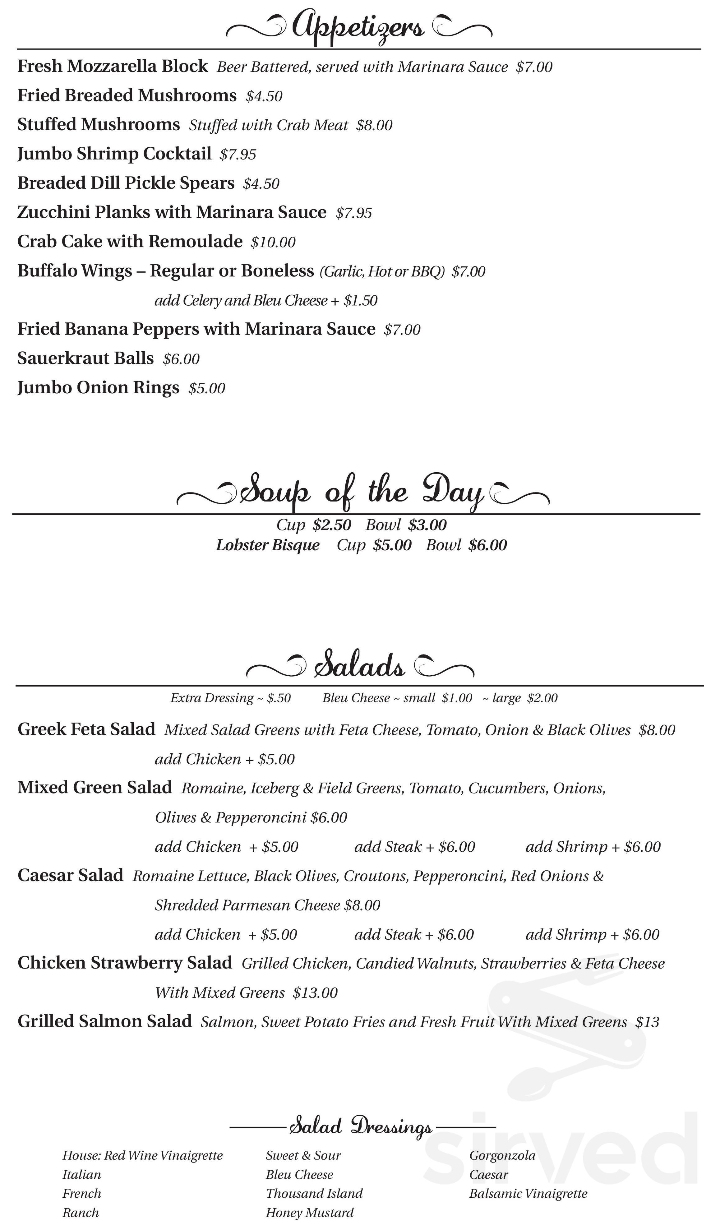 Ricky's English Pub menu in Salem, Ohio, USA