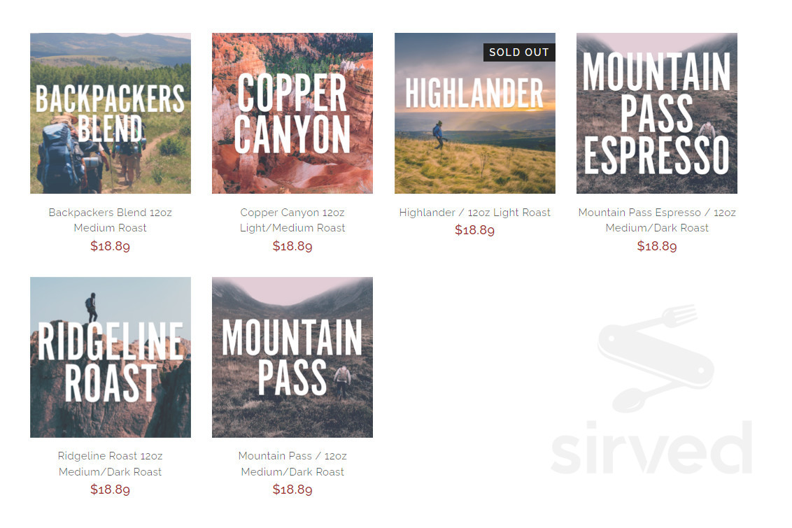 Whispering Bean Coffee Roasters menu in Albuquerque, New Mexico, USA