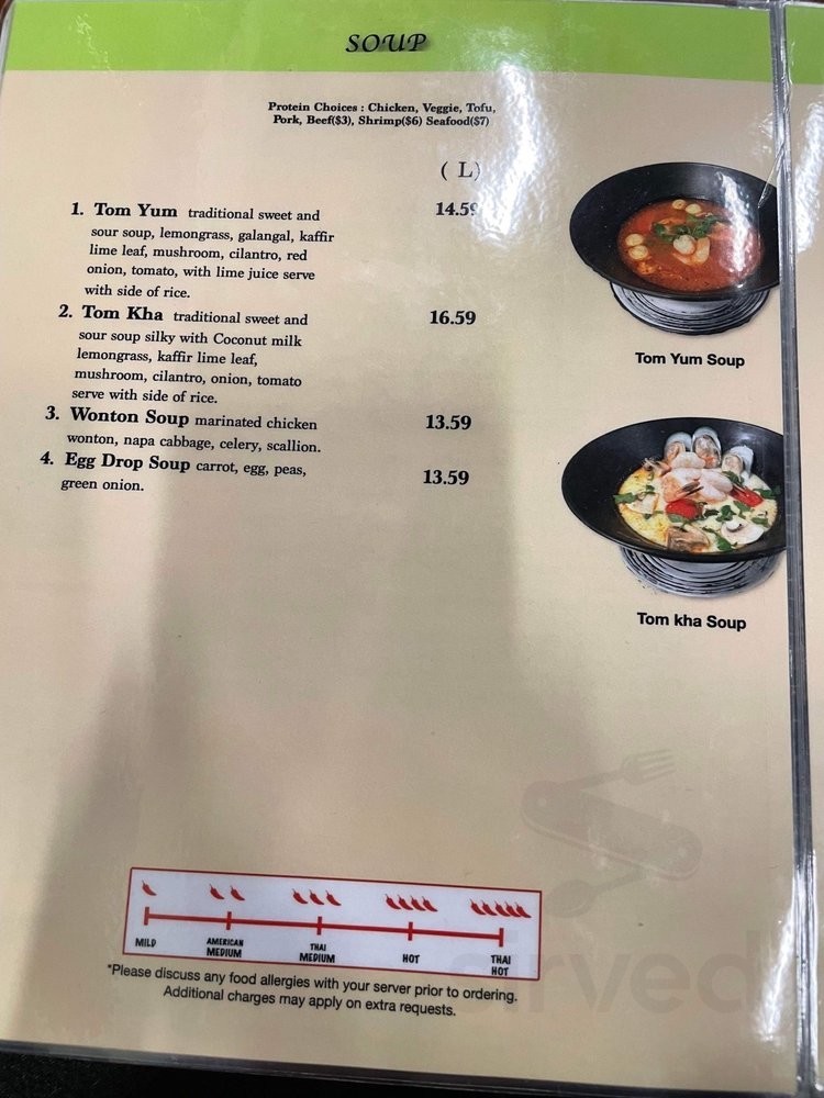 Menu - Pensacola FL's Thai Rice Restaurant | Sirved
