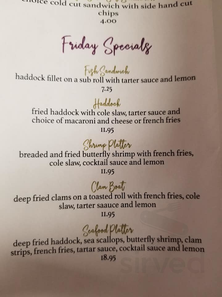 DeMario's Eatery menu in Chittenango, New York, USA