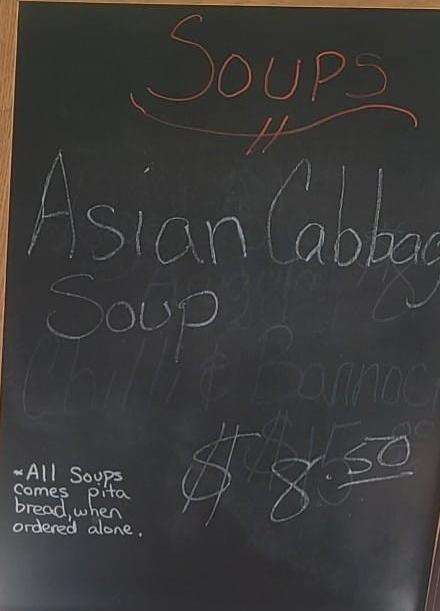 Lillooet's Wheelhouse Diner menu in Lillooet, British Columbia, Canada