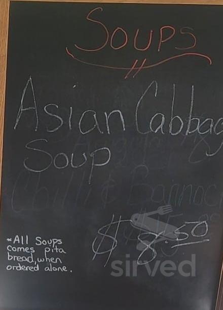 Lillooet's Wheelhouse Diner menu in Lillooet, British Columbia, Canada