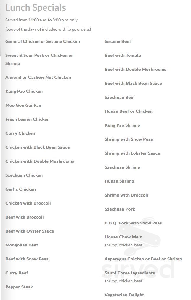 Wonderful House | Chinese Restaurant menu in Trinidad, Colorado, USA