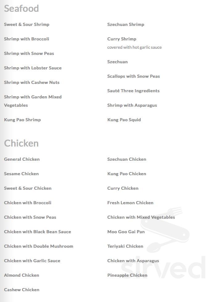 Wonderful House | Chinese Restaurant menu in Trinidad, Colorado, USA