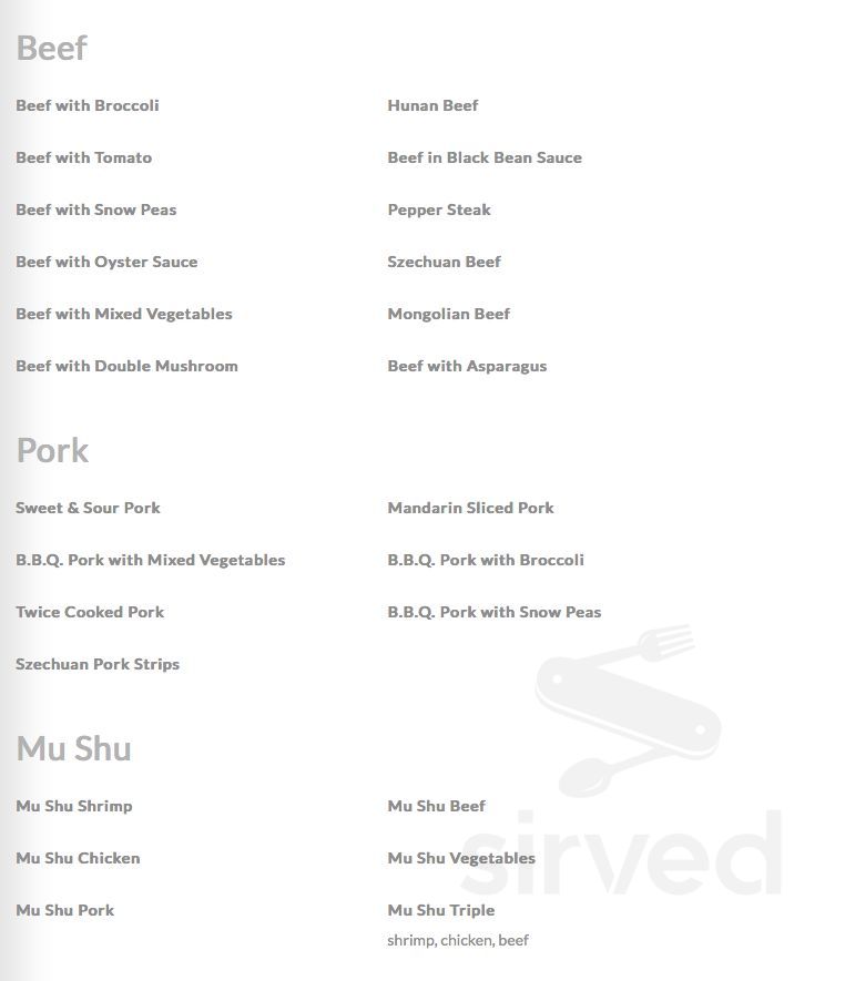 Wonderful House | Chinese Restaurant menu in Trinidad, Colorado, USA