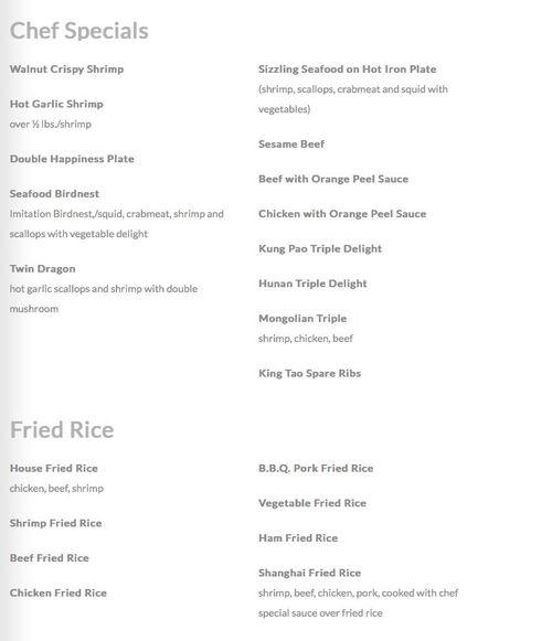 Wonderful House | Chinese Restaurant menu in Trinidad, Colorado, USA