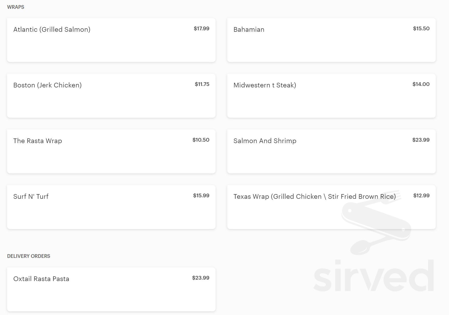 UG RESTAURANT & LOUNGE menu in The Bronx, New York, USA