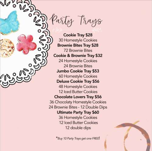 Piece of Cake menu in Evansville, Indiana, USA