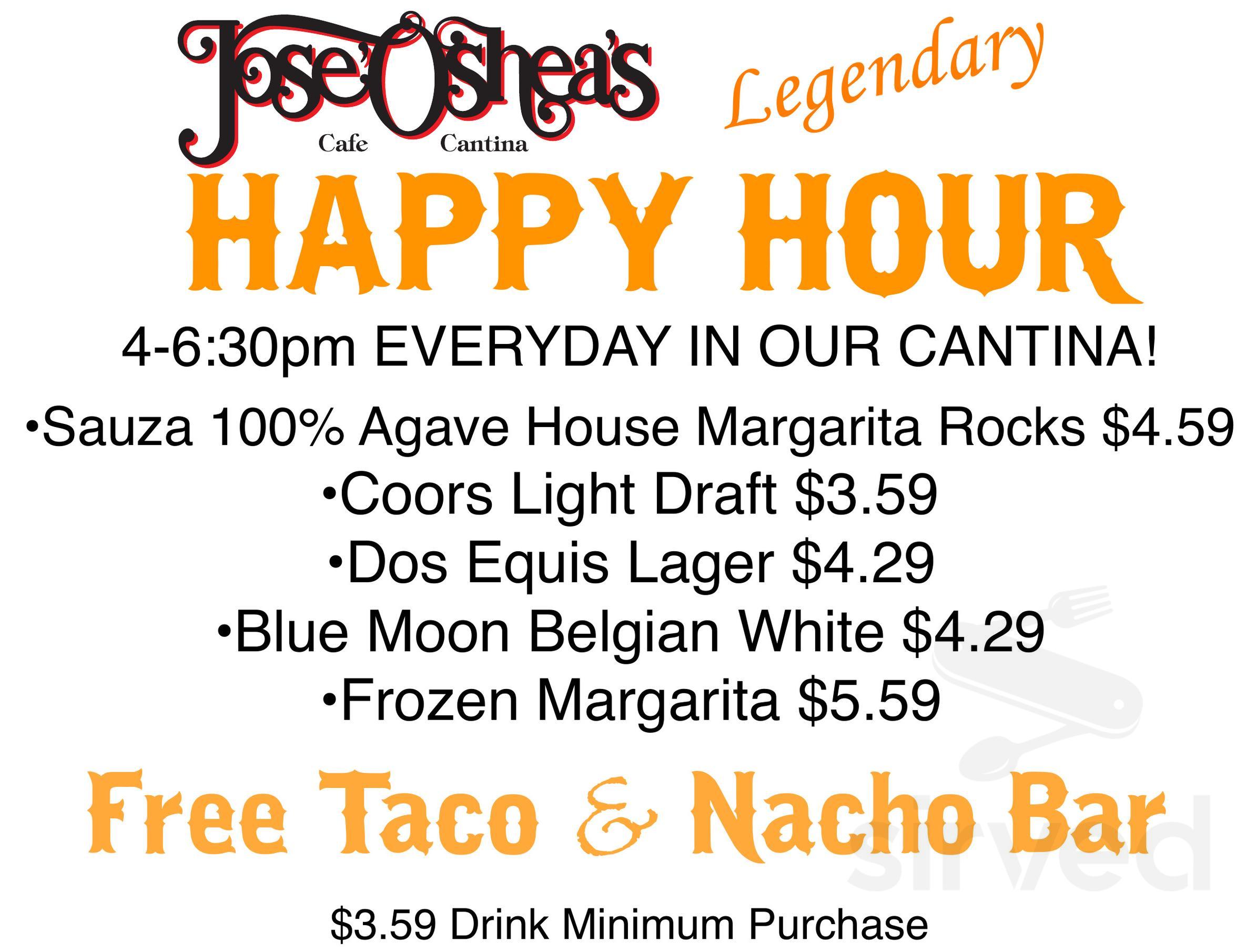 Jose O'Shea's menus in Lakewood, Colorado, United States