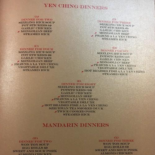 Yen Ching Restaurant menu in Lodi, California, USA