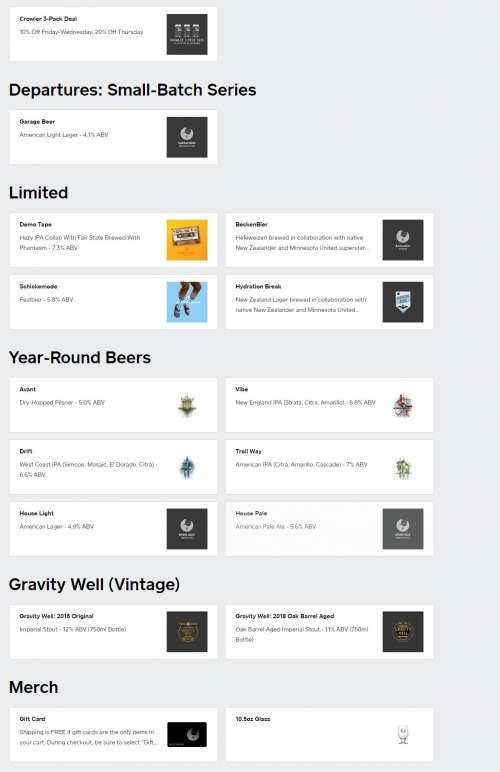 Insight Brewing & Taproom menu in Minneapolis, Minnesota, USA