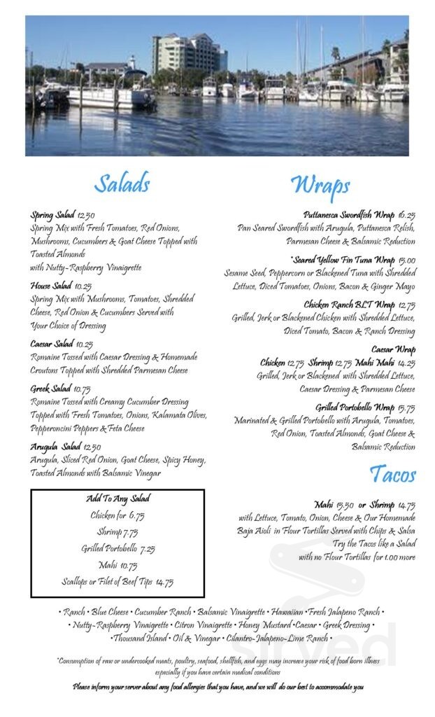 Menu - Melbourne FL's Ichabod's Dockside Bar & Grille | Sirved