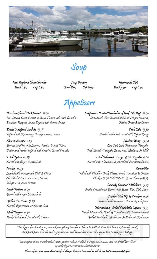 Menu - Melbourne FL's Ichabod's Dockside Bar & Grille | Sirved