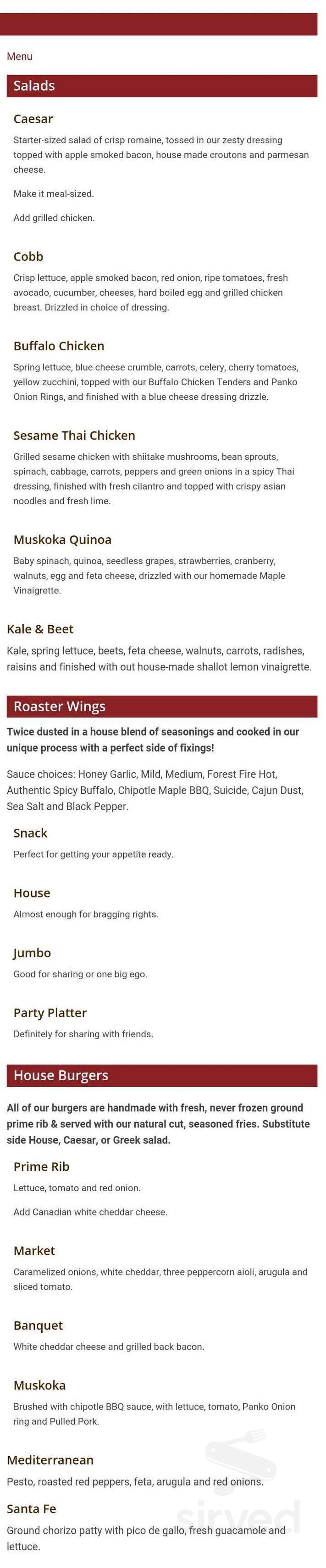 Moose Winooski's menus in Kitchener, Ontario, Canada